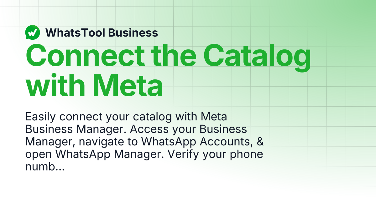 Connect the Catalog with Meta | WhatsTool Business