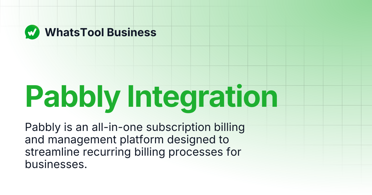 Pabbly Integration | WhatsTool Business
